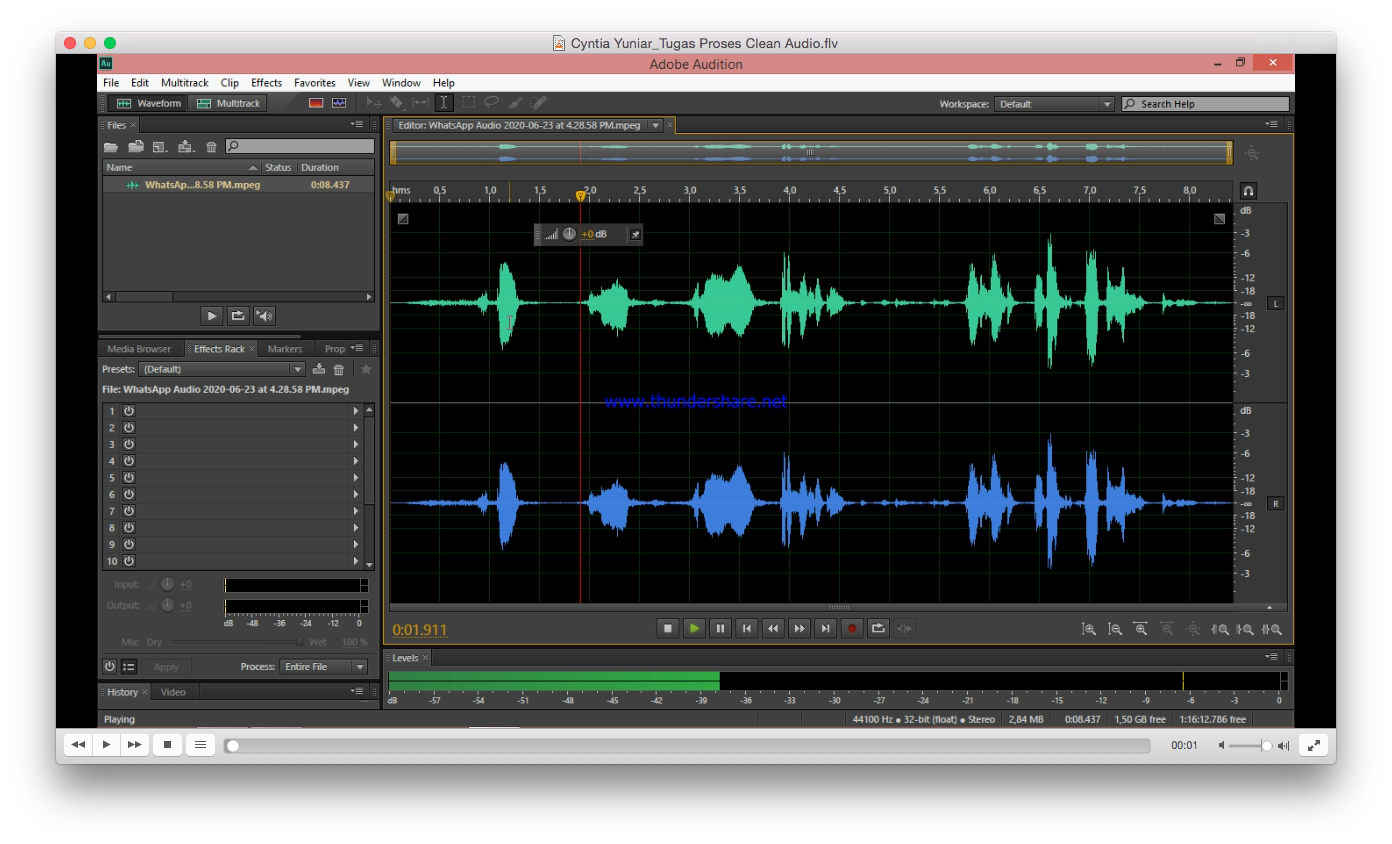 Proses "Clean" Audio di Adobe Audition