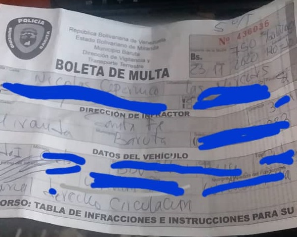 Baruta En Movimiento: La Multa