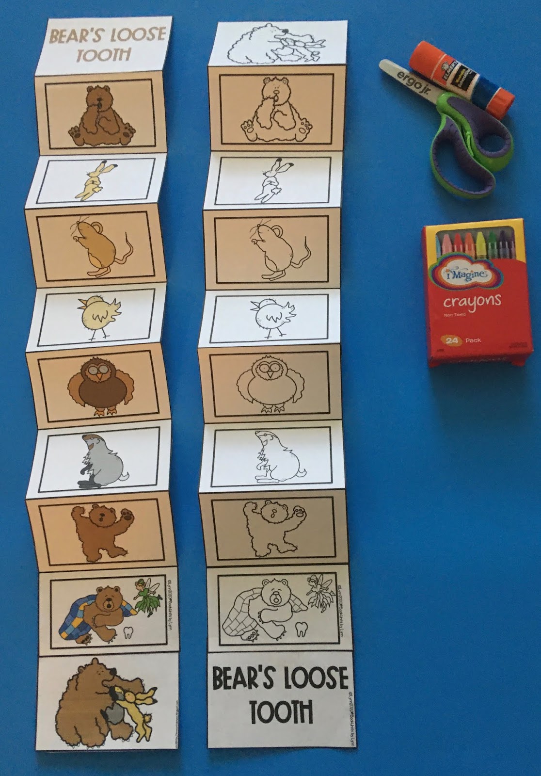 BEAR'S LOOSE TOOTH SEQUENCING BOOK CRAFT ~ Book Units by Lynn