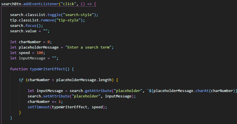 Dušan codes: Expandable search bar