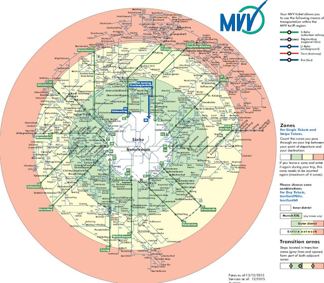 慕尼黑地區 MVV 日票/團體日票 (Munich MVV Single Day Ticket / Group Day Ticket ) - 德國小鎮旅遊筆記