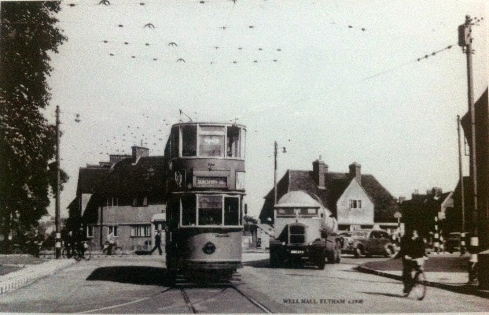 The Progress Estate, Eltham, SE9: Trams at Well Hall Roundabout
