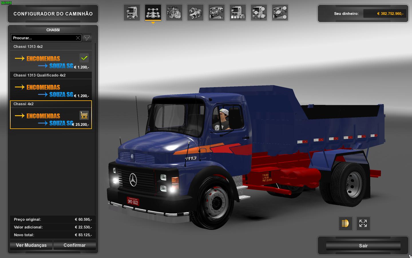 Caminhão - Mercedes Benz 1113 4x2 Para V.1.27.X By: Souza SG - ETS2 MODS