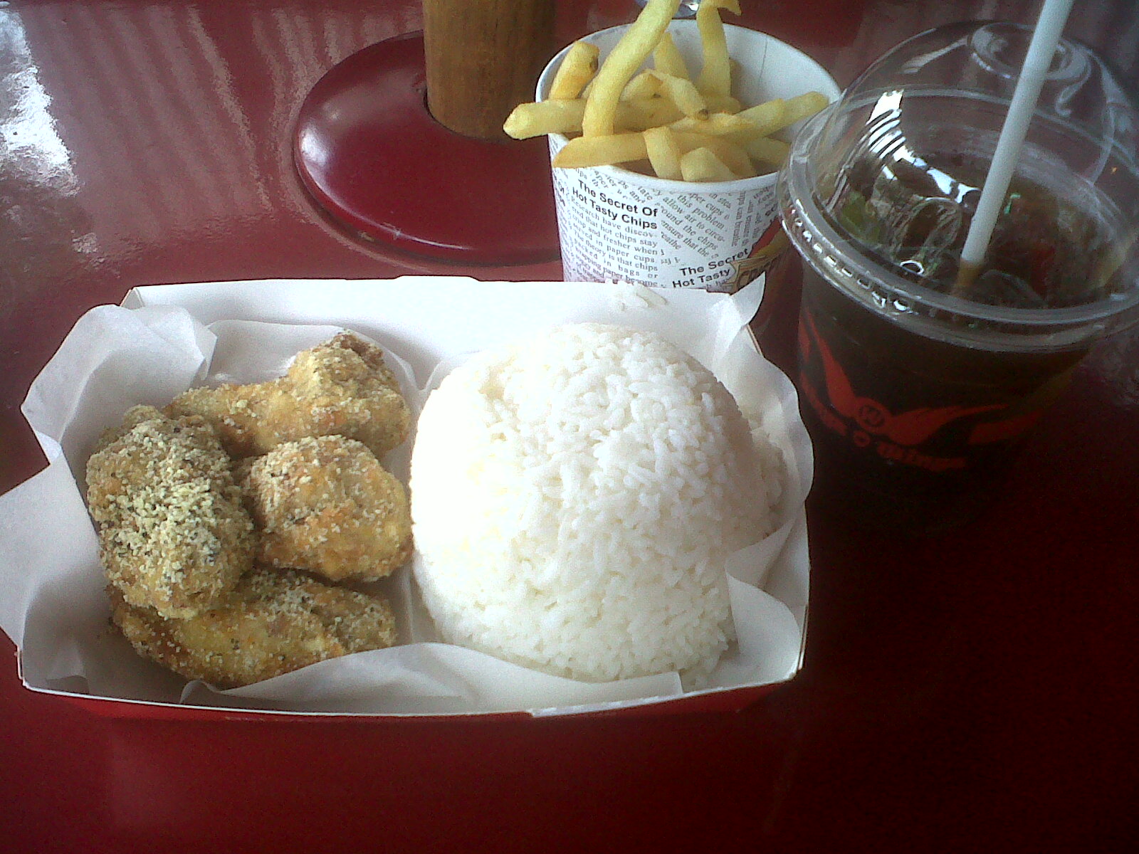 Combo 1: Rice, 4 pieces of Wings & Lemon Tea (Fries do not included)