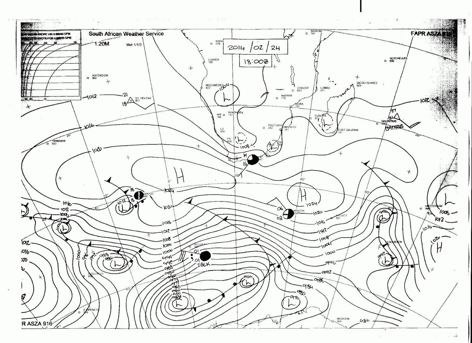 Synoptic Weather Map South Africa Refer To The South African Synoptic
