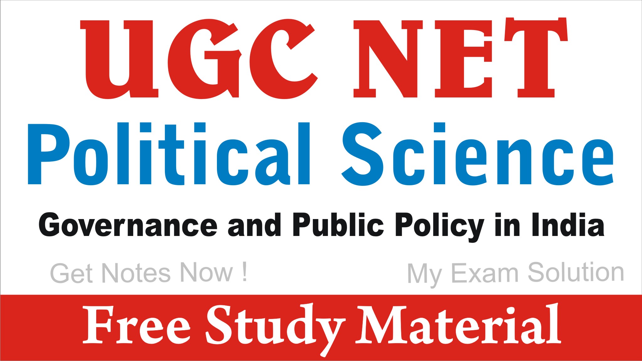 Governance and Public Policy in India for UGC NET - My Exam Solution