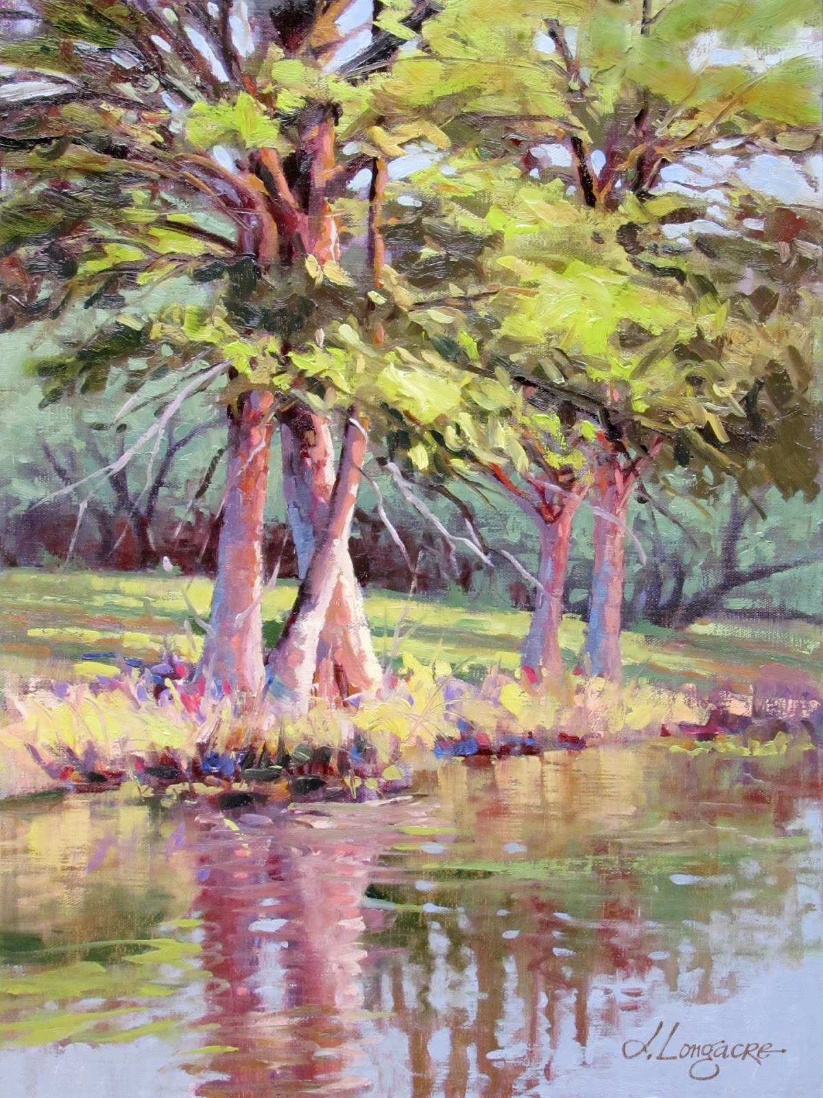 Landscape Artists International: "CYPRESS FAMILY" – plein air landscape ...