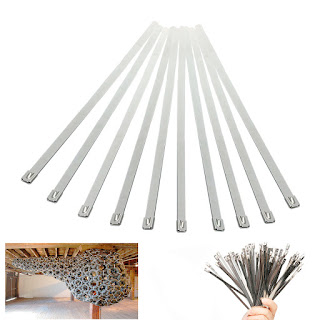 Hown store: 10 Metal Zip Ties Ball Lock Wrap Strap Stainless Steel ...