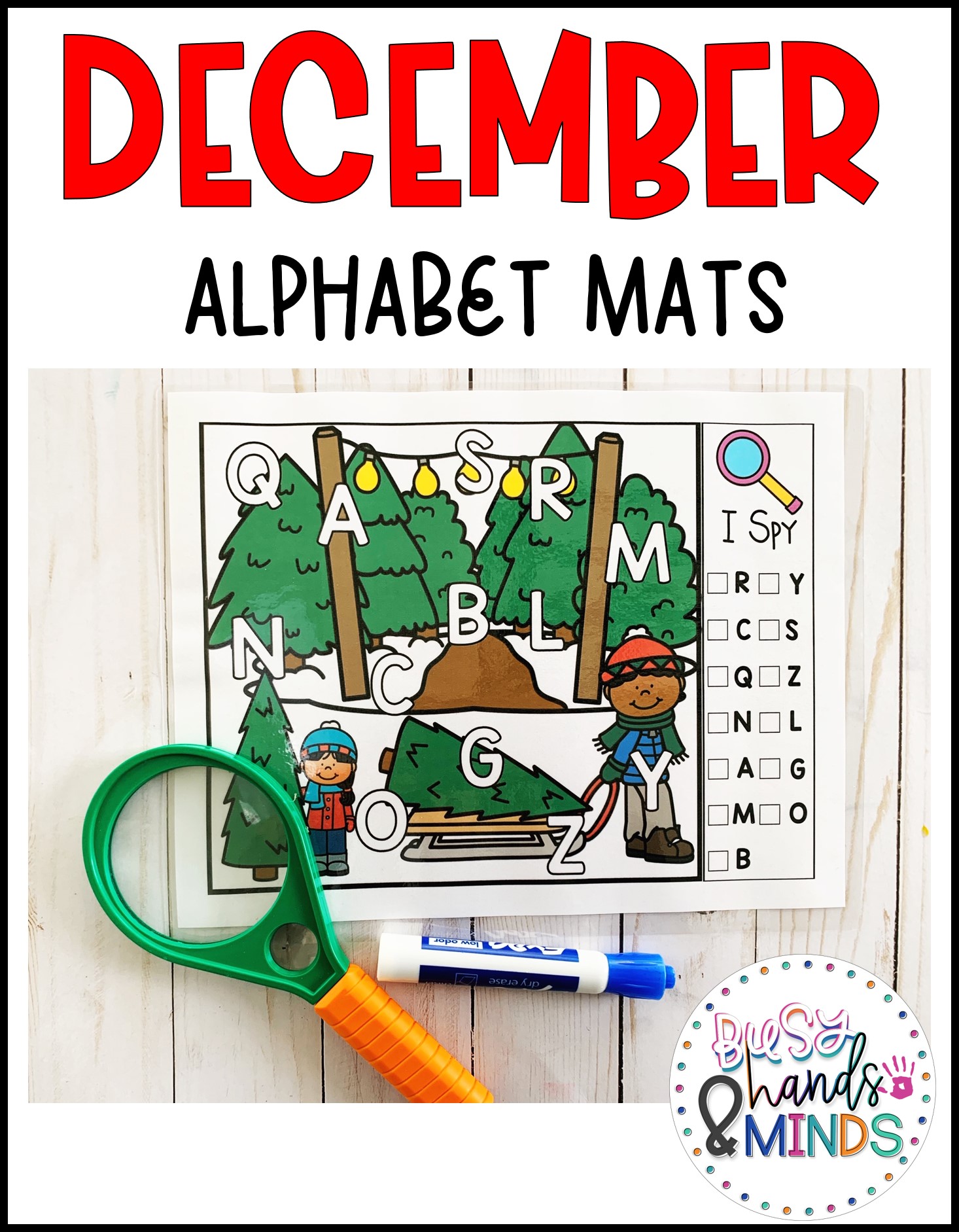 December Alphabet Mats for Preschool | Busy Hands and Minds