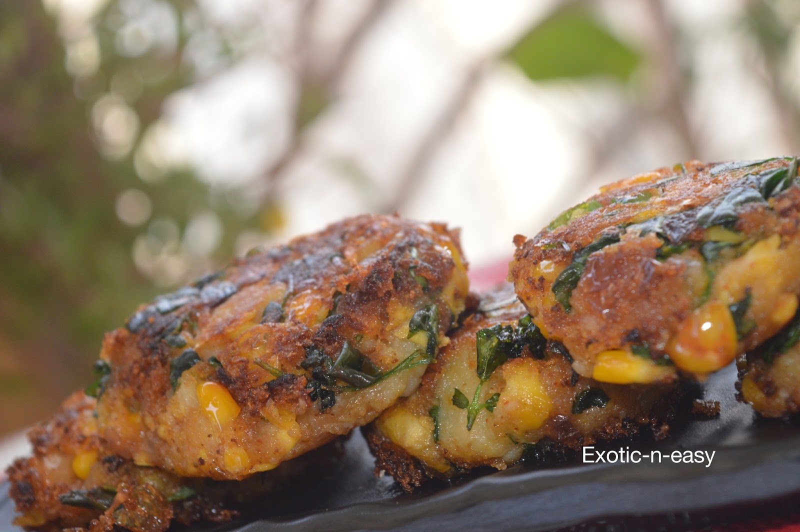 exotic-n-easy cooking: Corn Methi Kebab (Corn Fenugreek Cutlet)