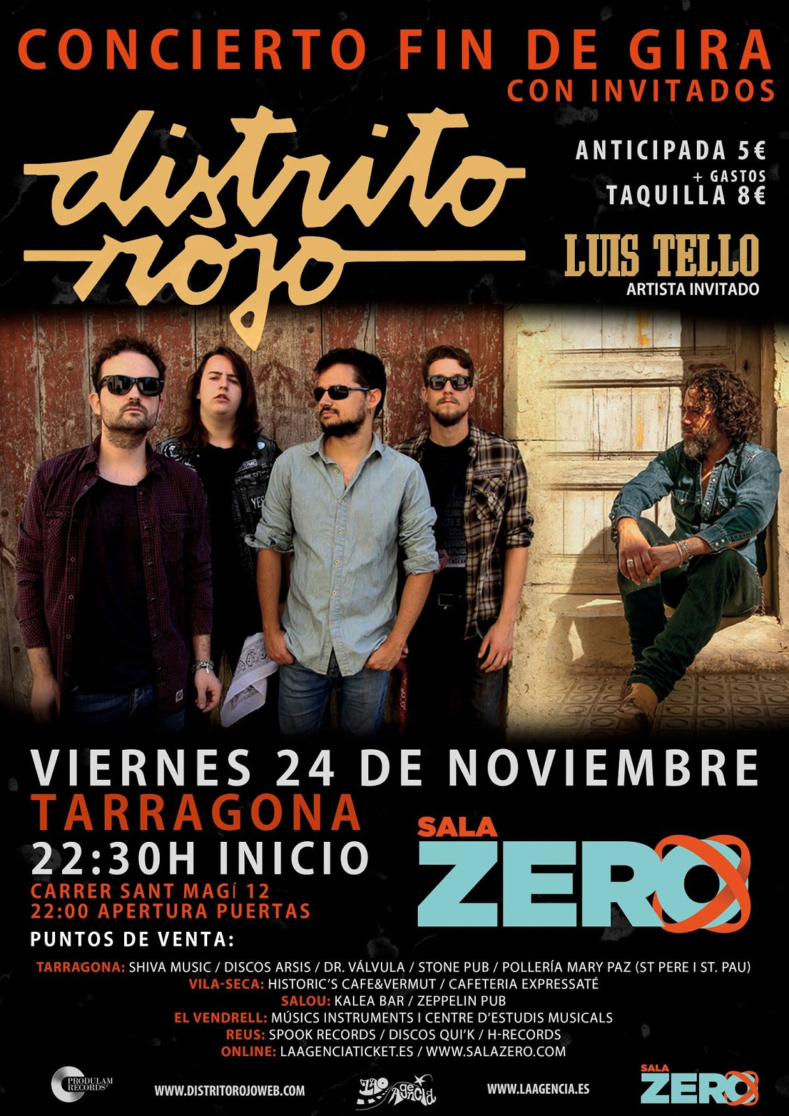 DISTRITO ROJO EN LA SALA ZERO DE TARRAGONA - rock de aqui magazine