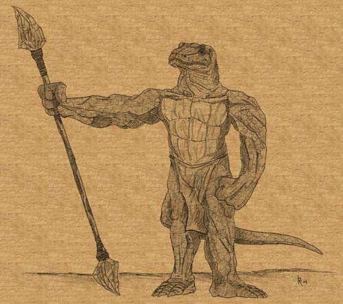 The saurians have a primitive reptilian humanoid races common ...