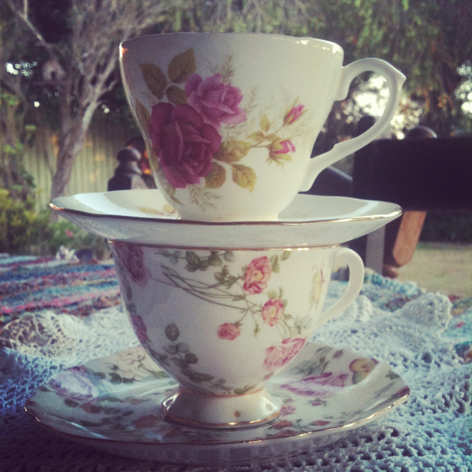 the art of cherishing our children: China Rose Tea Cups
