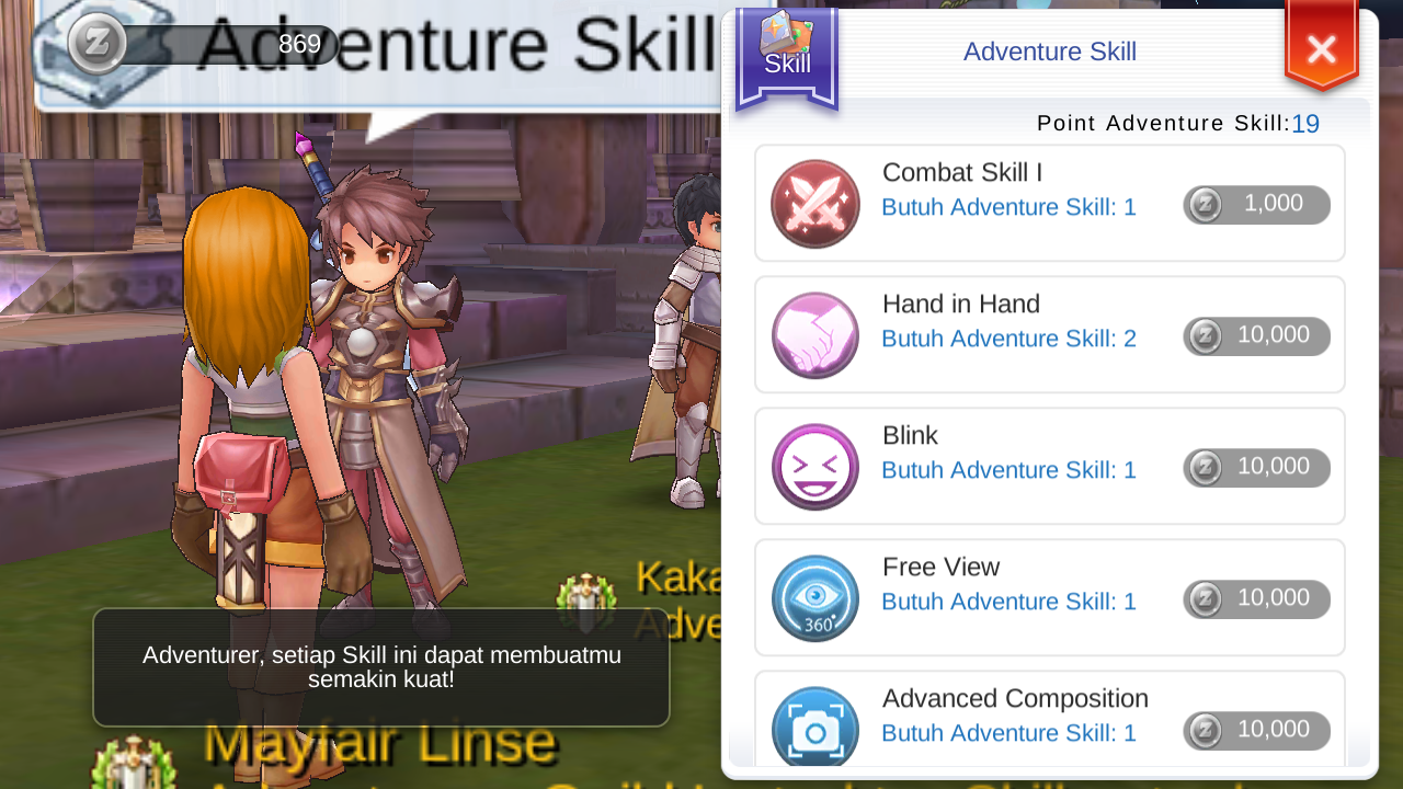 Quest Adventure Skill Ragnarok M: Eternal Love