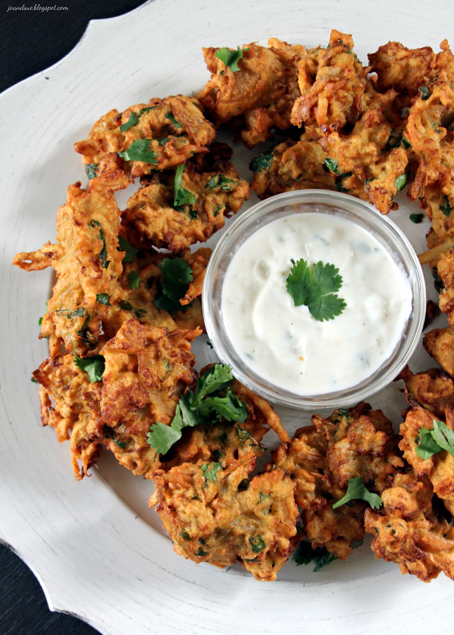 Jo and Sue: Veggie Pakoras with Raita