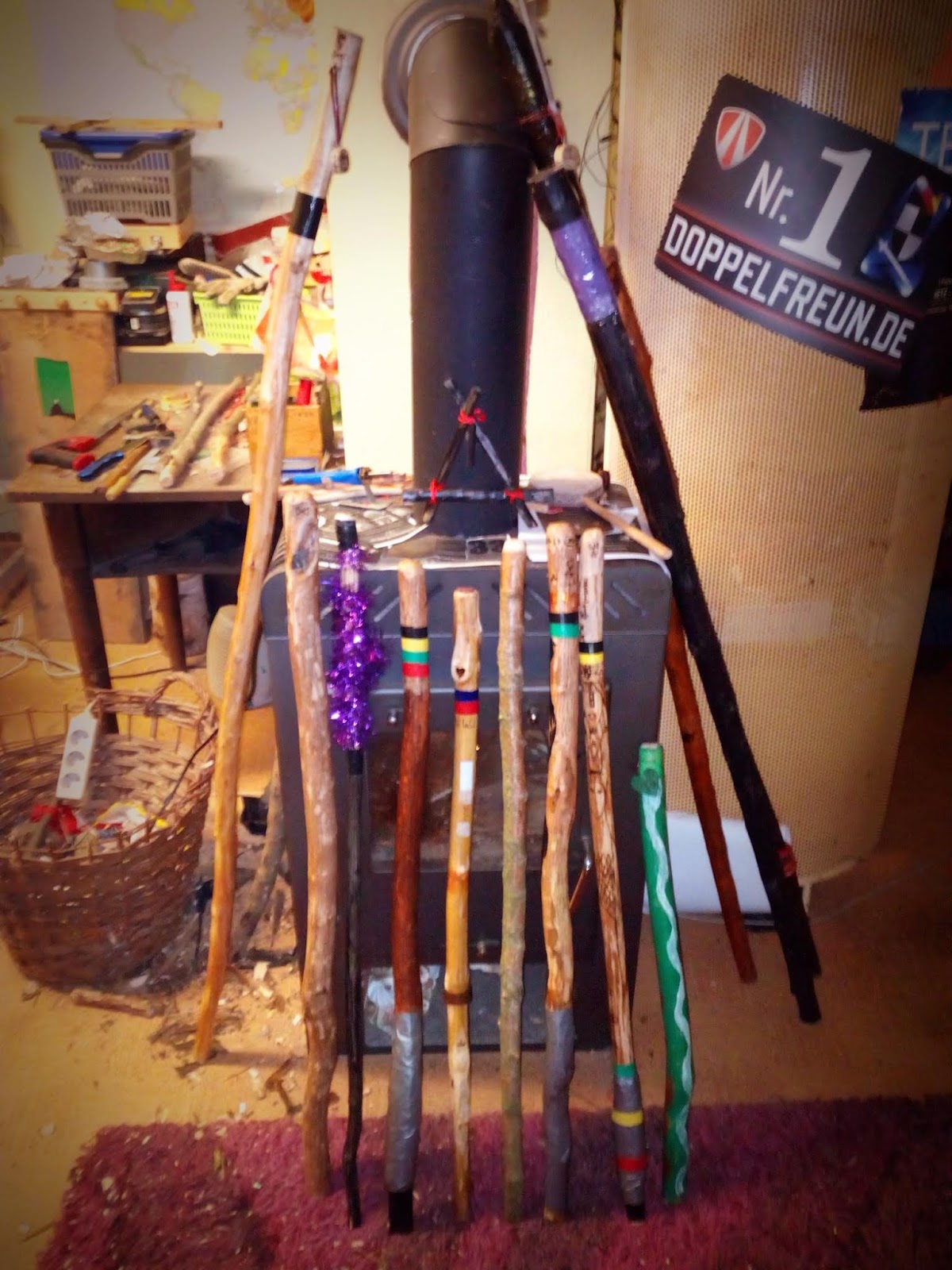 Wanderstab - Holzarbeit und Natur - Selber machen Anleitung - Selbst ...