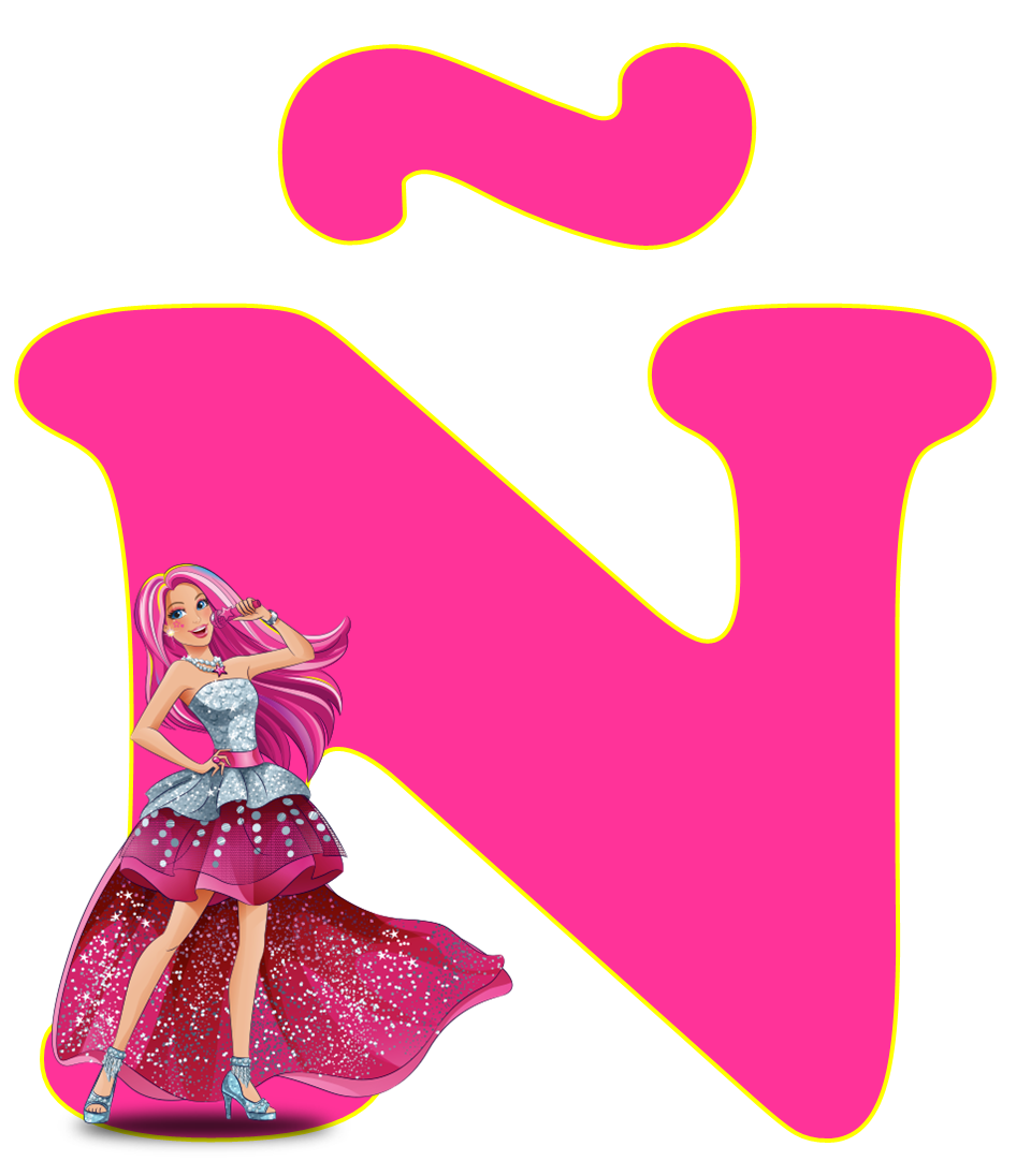 Kits imprimibles gratis : Kit imprimible abecedario y números Barbie