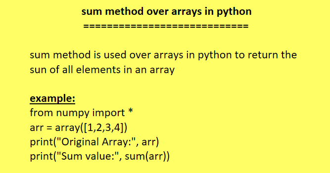 data-w-dash: sum method over arrays in python