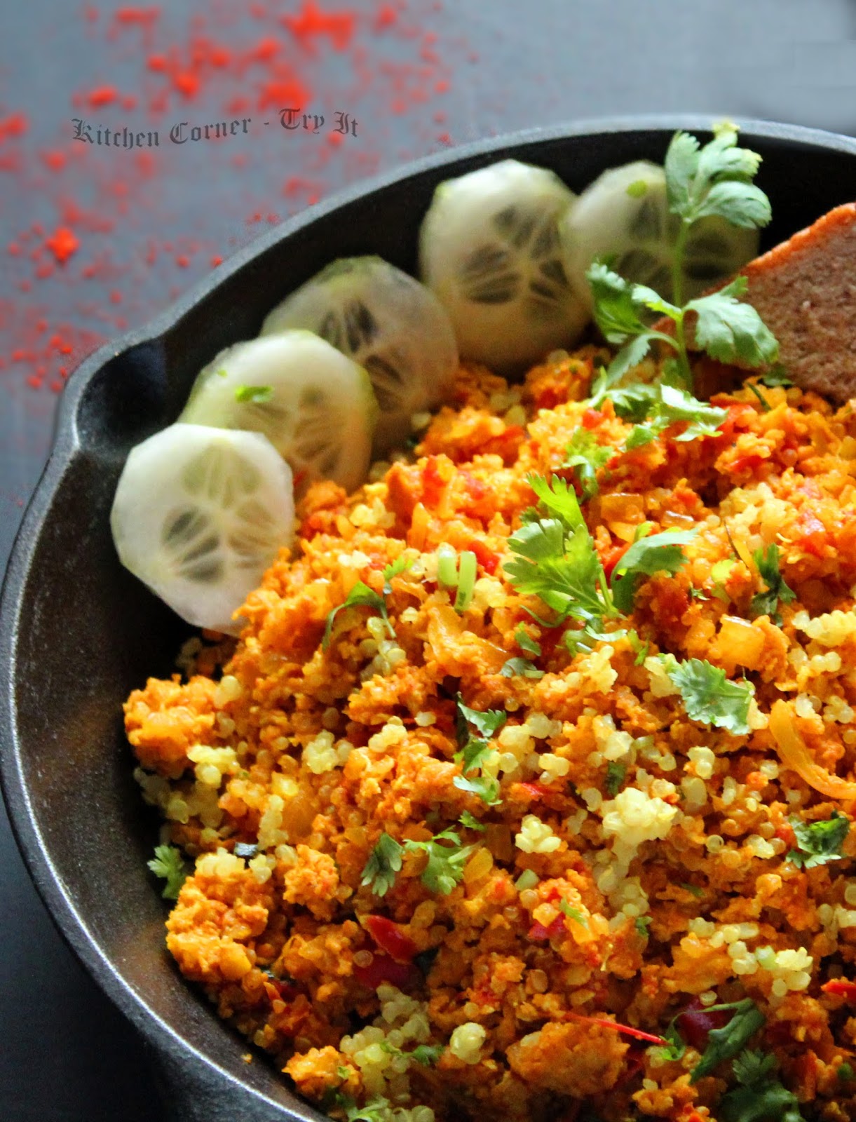 Easy Quinoa Egg Bhurji - Spicy Indian Scrambled Eggs