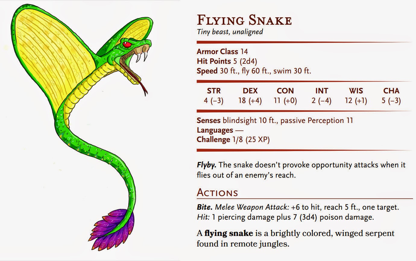 D&D Basic Monsters: Flying Snake