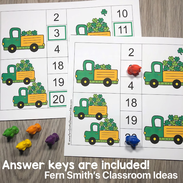 Adorable St. Patrick's Day Counting Clip Cards For Your Class! - Fern ...