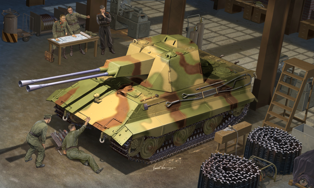 Vincent Wai's military art: paper panzer