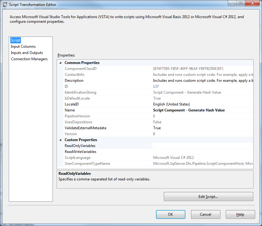 Dennis and Jim's Data Engineering Blog: Creating a Script Component in ...