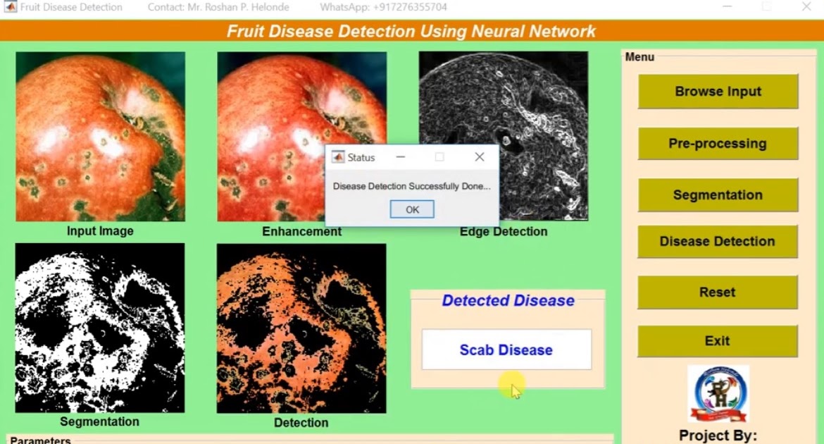 Matlab Code For Fruit Disease Detection Using Neural Network