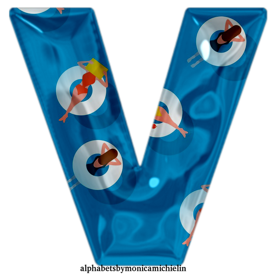 M. Michielin Alphabets: BLUE POOL FLOAT SEAMLESS ALPHABET AND ICONS PNG