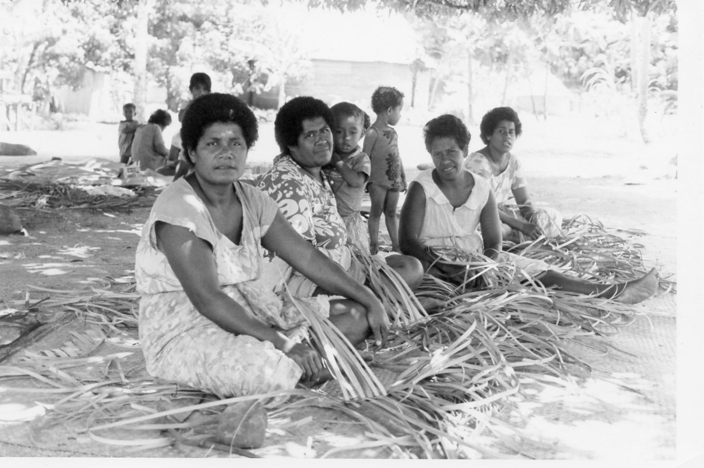 Daily Life In Ono-i-Lau, Fiji 50 Years Ago : Group Of Women Making Mats ...