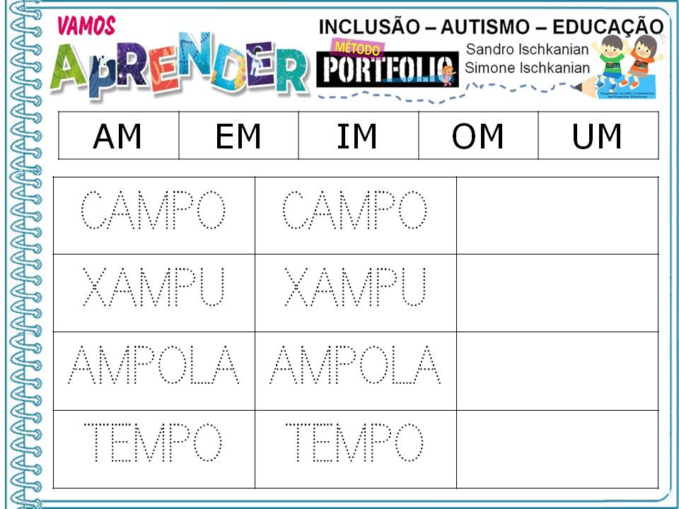 Atividade Com Am Em Im Om Um - RETOEDU