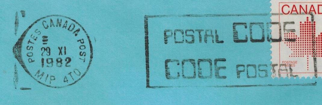 Postal History Corner: Nameless Postal Code Machine Cancellations ...
