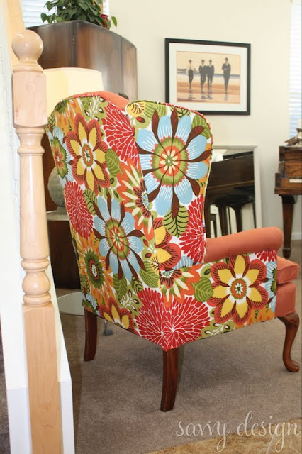 Wingback Chair Reupholstering Tutorial | Remodelaholic
