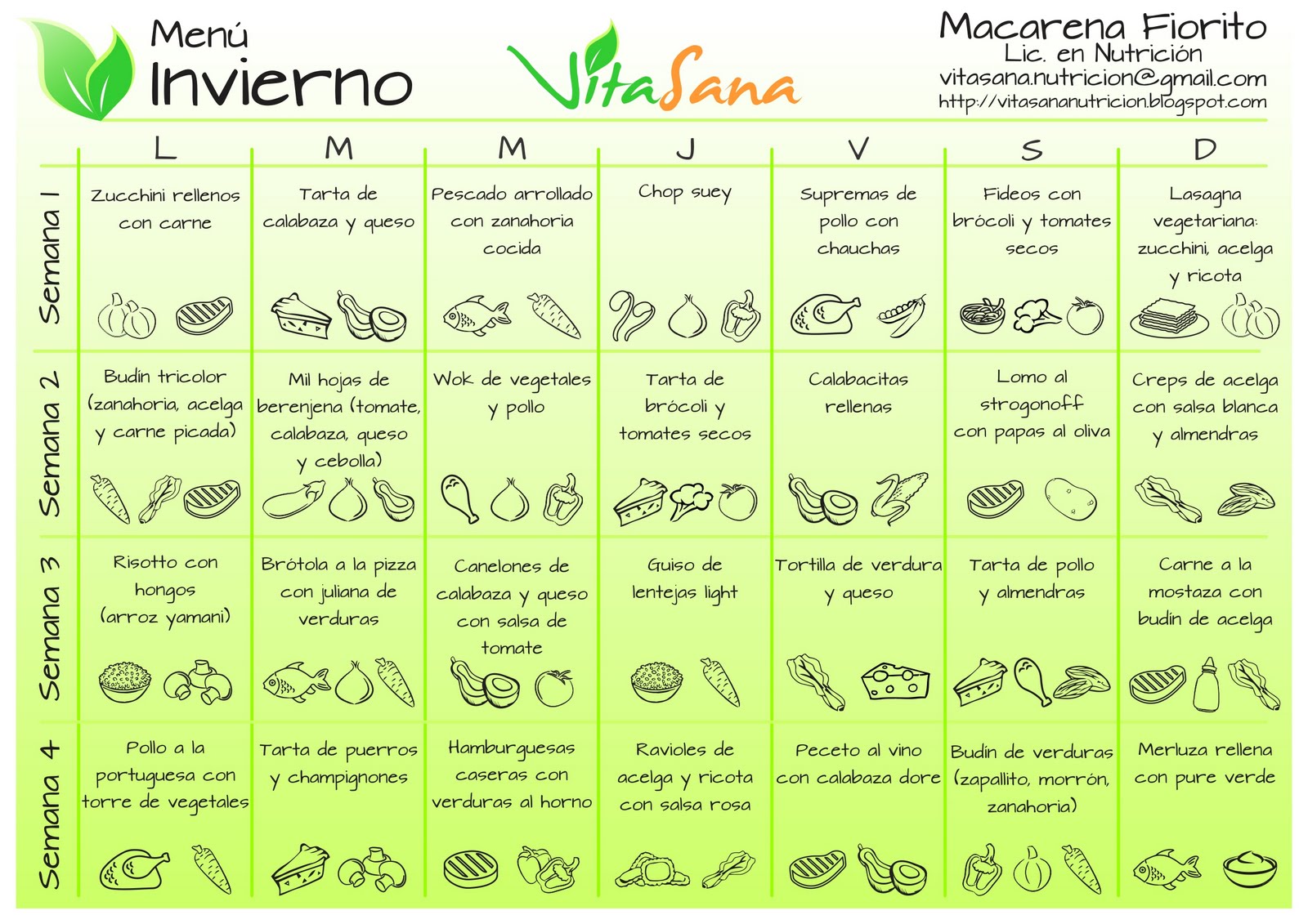 VitaSana: MENU INVIERNO