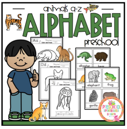 Alphabet Animals A-Z "No Prep" plus Cards ~ Preschool Printables