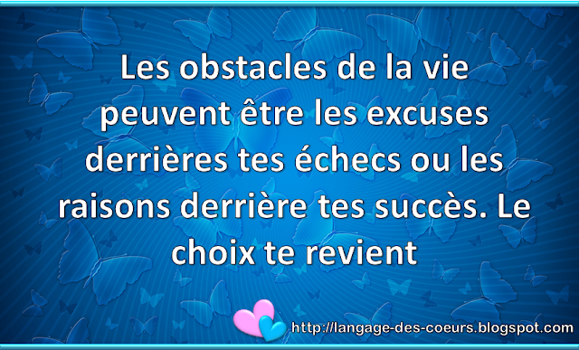 Langage des coeurs : proverbes et citations: Les obstacles de la vie