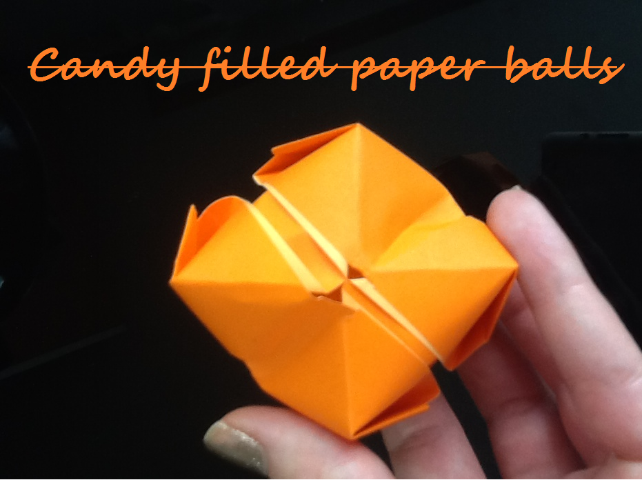 Halloween candy filled paper balloons