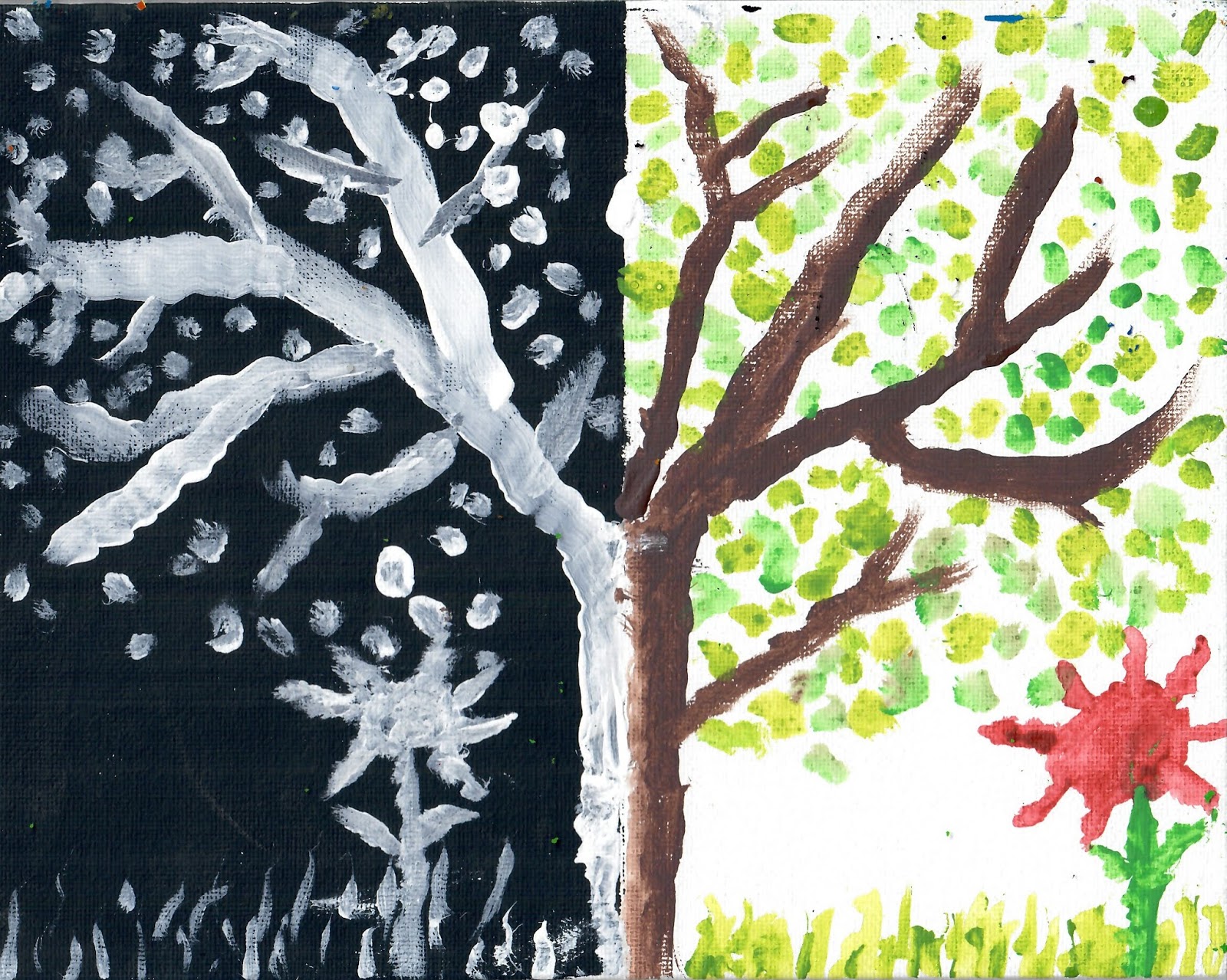 David's art: Half & Half Tree Scene