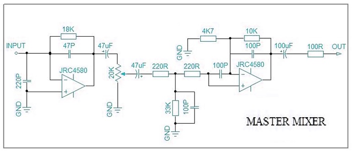 Skema Rangkaian Master Mixer Low Noise Yamaha