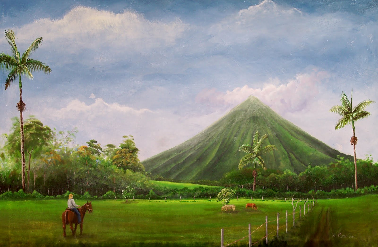 Jungle and Rainforest Art of Costa Rica: "Costa Rica Volcano"
