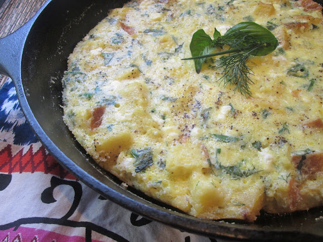 Stirring the Pot: Herby Bread Frittata {Inspired by the Farmer's Market}