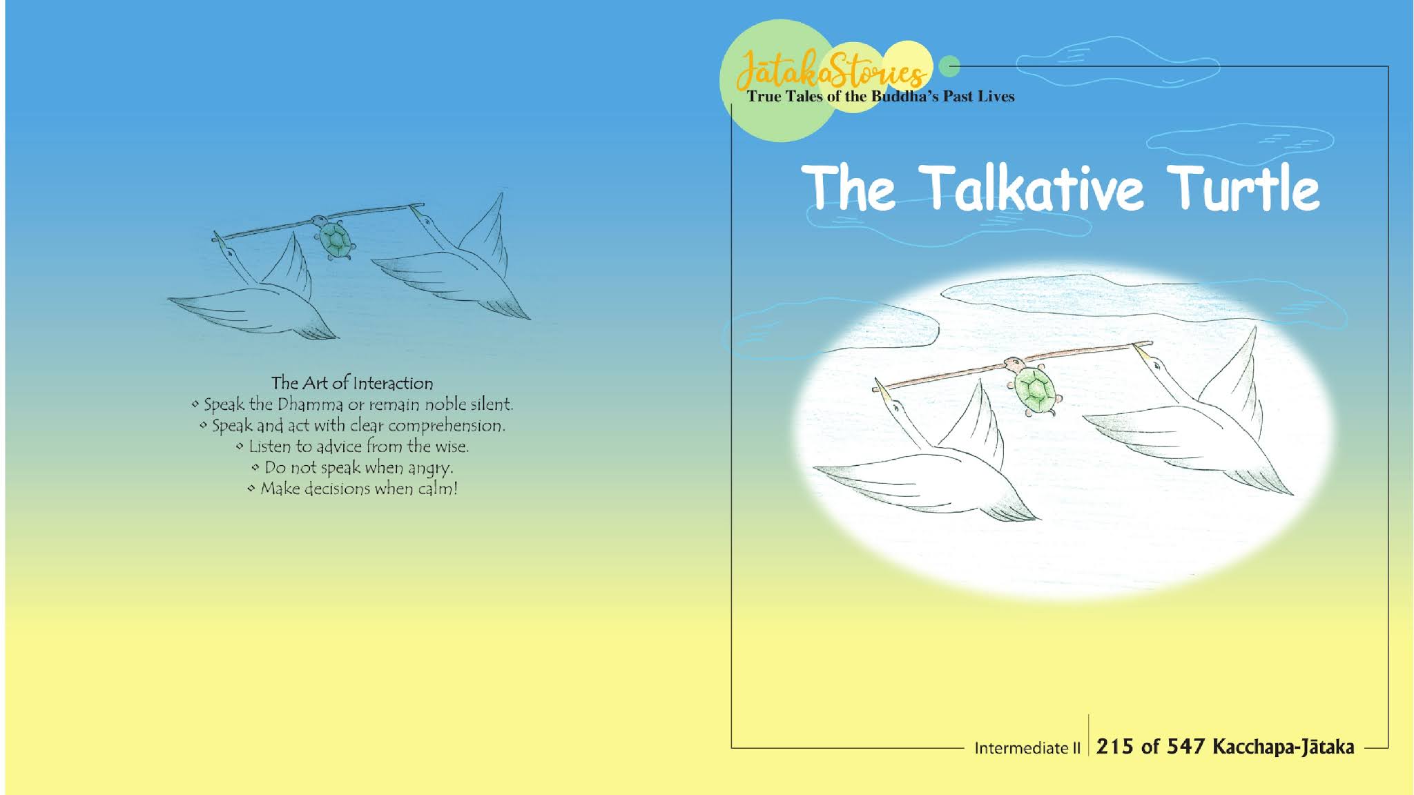 J215 Kacchapa Jataka -- The Talkative Turtle