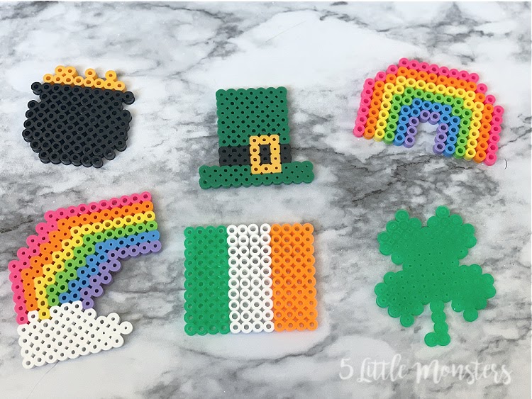 5 Little Monsters: St. Patrick's Day Perler Bead Designs
