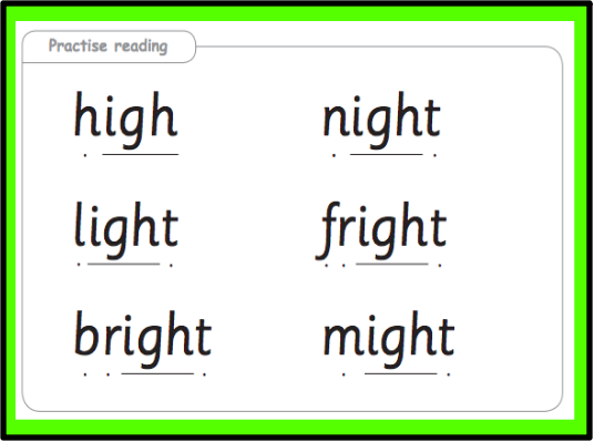 Year 1: Phonics - igh