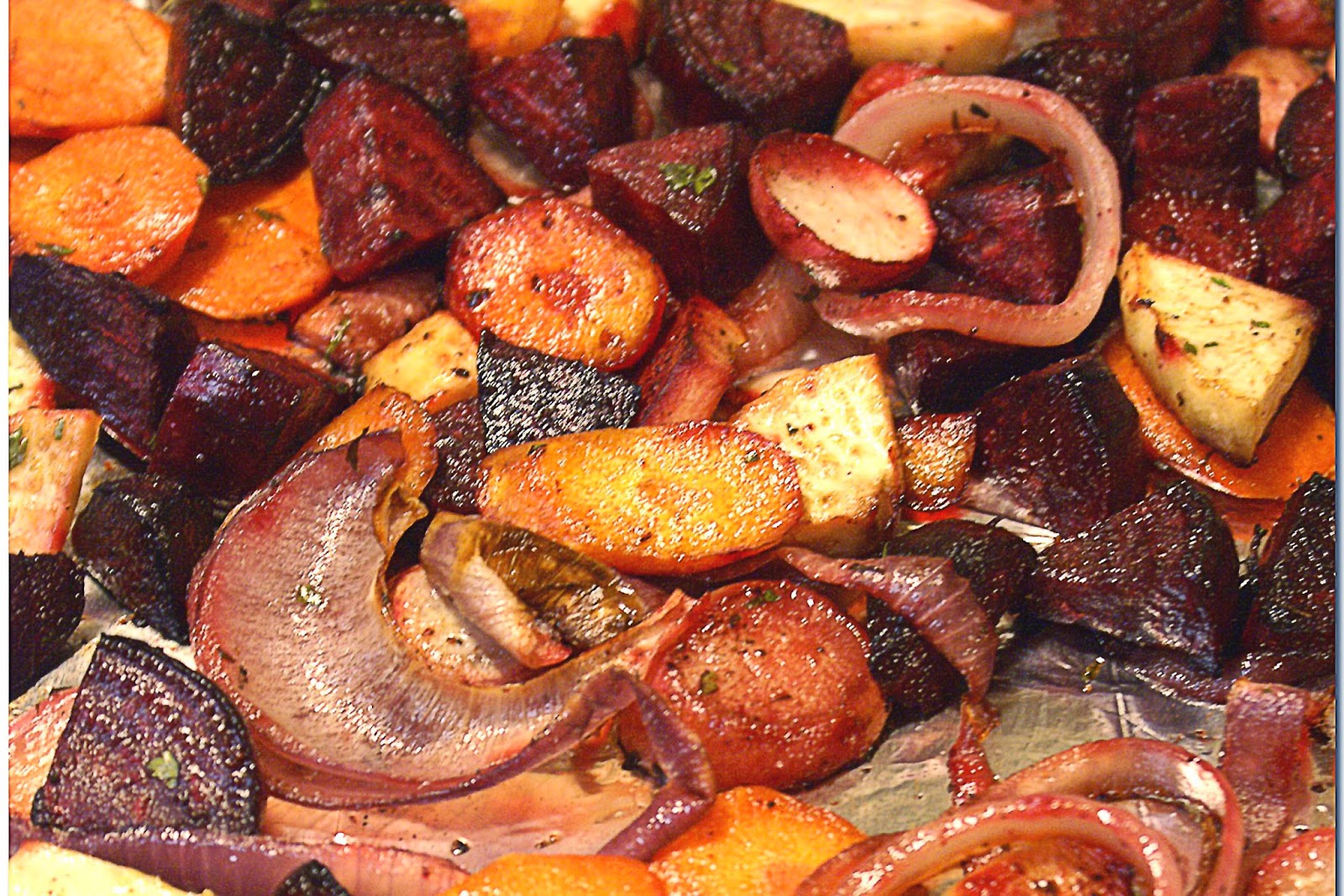 The Hungry Lovers: Roasted Root Vegetables with Herbs and Vinaigrette