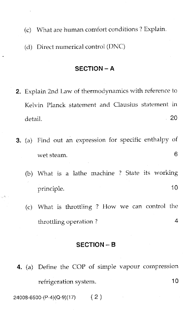 MDU B.Tech 1st Semester Basics of Mechanical Engg Dec 2017 Question Paper - University Question ...