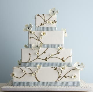 Beautifull four tier square wedding cakes
