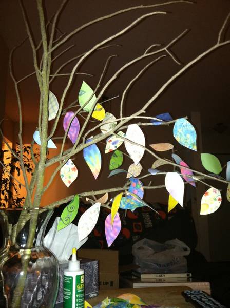 CrEatE: Projects by Jamie: Scrapbook Paper Tree Branch Centerpiece