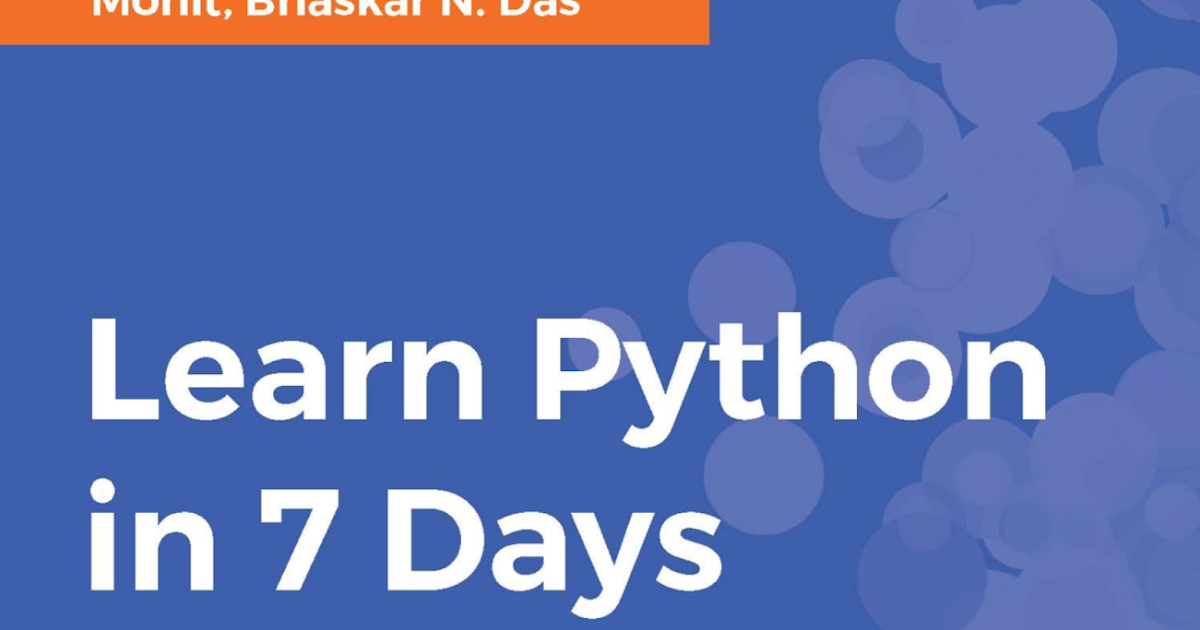 Chia Sẻ Ebook Learn Python in 7 Days + Kèm Code | Nhà Sách Tin Học