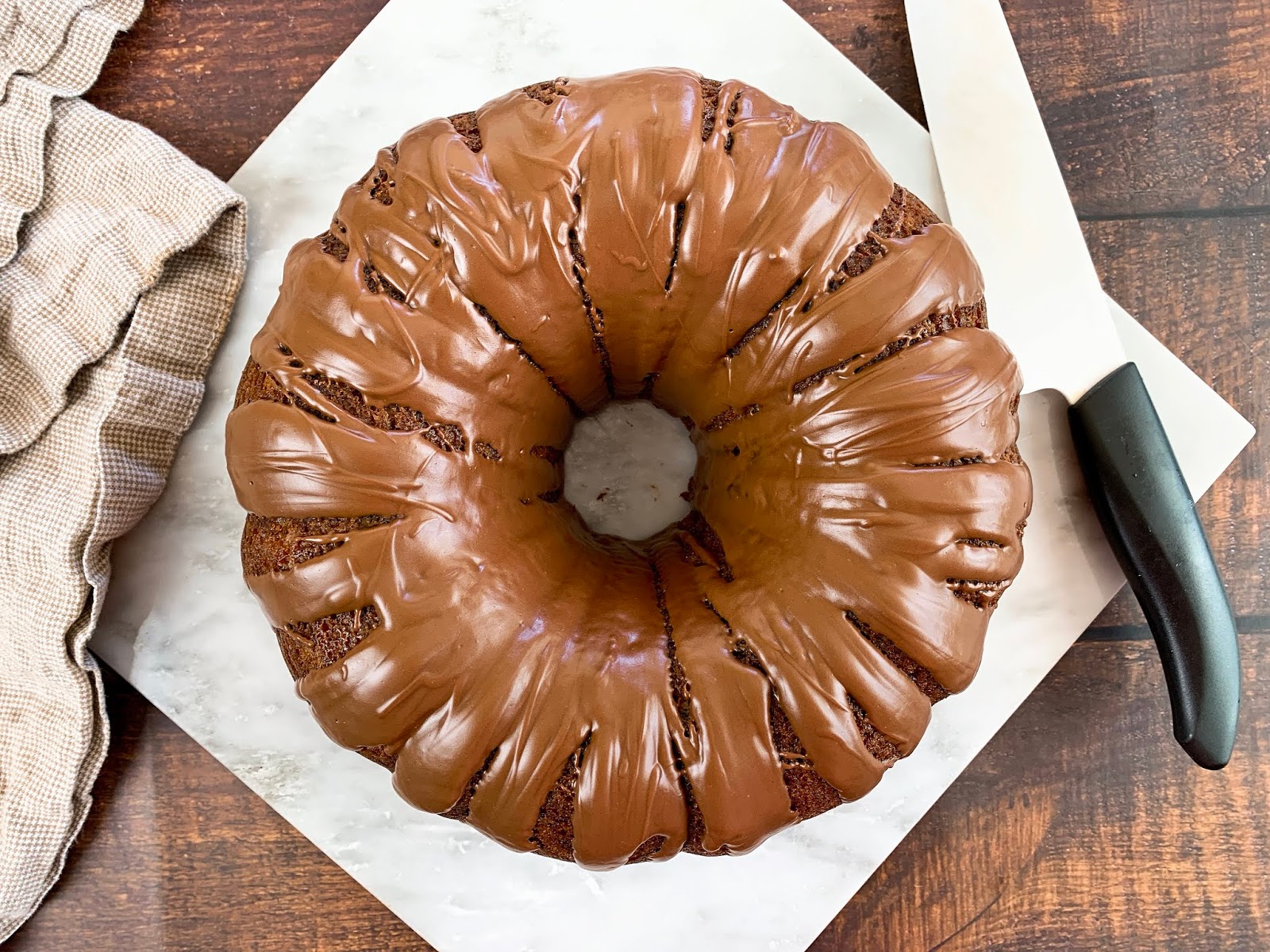 Banana Bundt Cake with Chocolate Shell